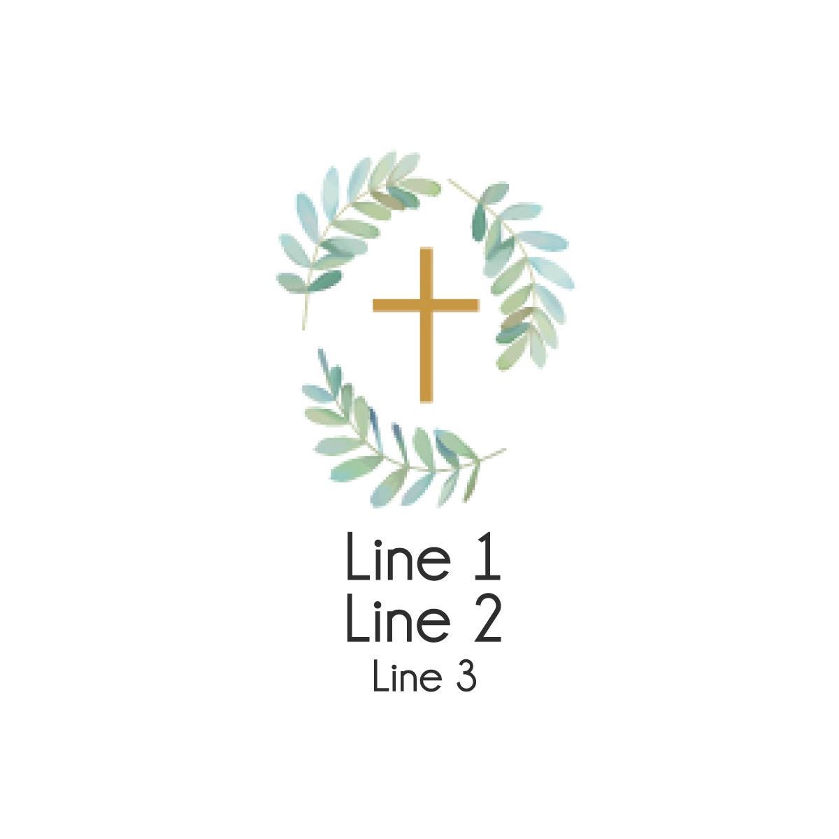 Set of 15 Cross Botanical Greenery Personalized Water Bottle Labels ...