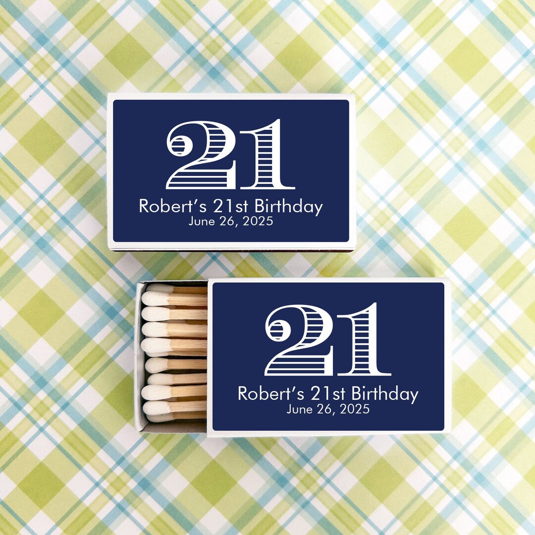 Birthday Bulk Matches Set of 50, Birthday Number Age Personalized ...