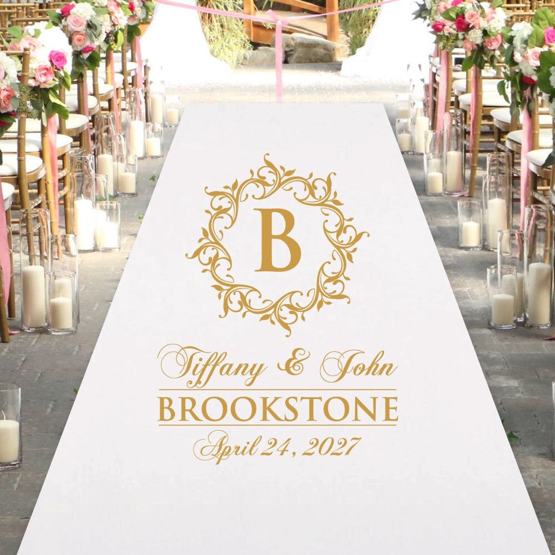 Custom Personalized Aisle Runner Wedding Aisle Runner, Initial Monogram ...