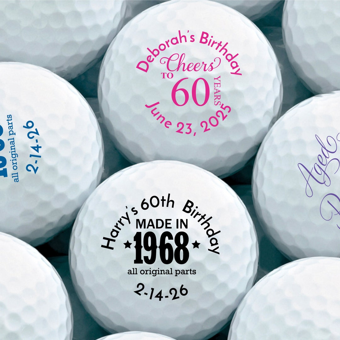 12 Pcs Birthday Personalized Golf Ball Favors, Printed Personalized ...