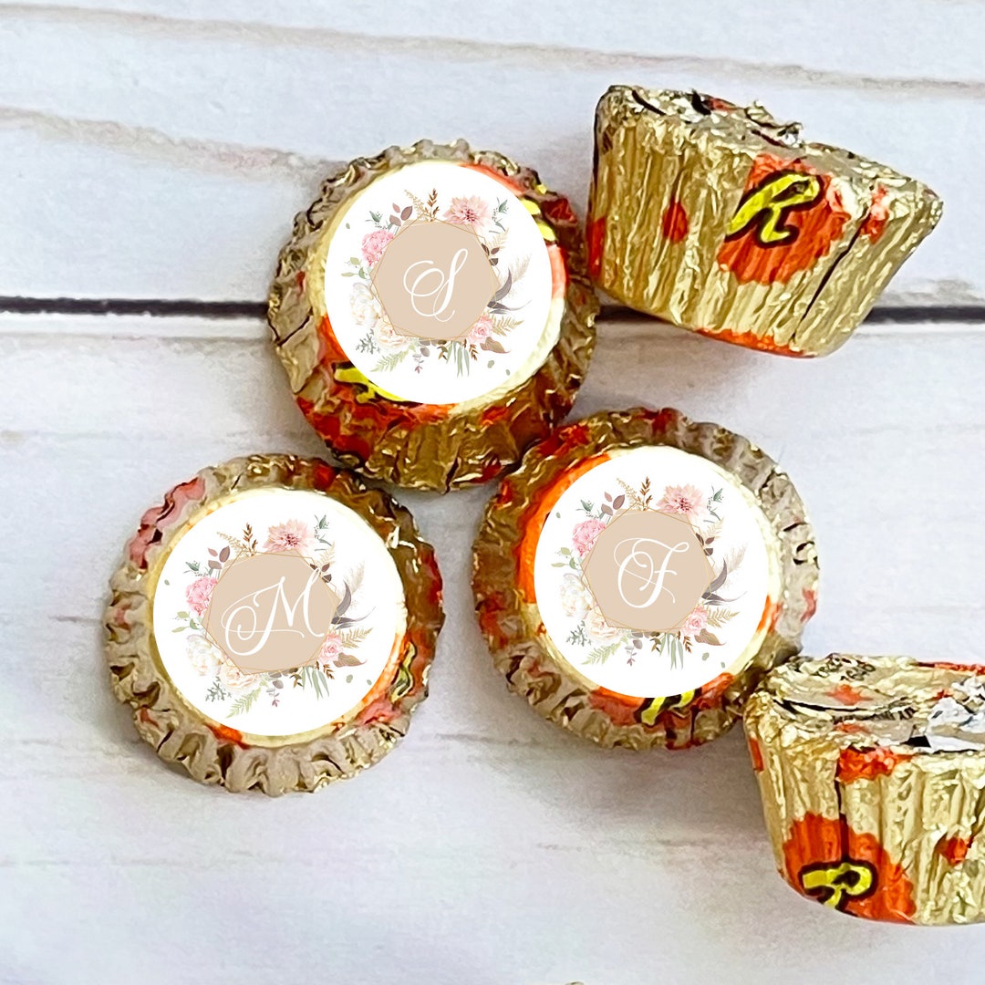 50 Pcs Monogram Wedding Personalized Reese Favors Wedding Reese Favors ...