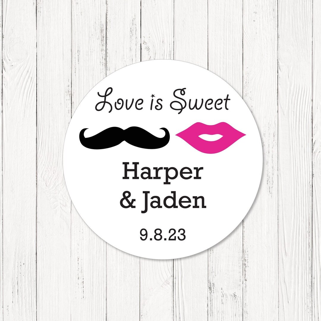Wedding Labels, 24 Pcs Love is Sweet Personalized Wedding Labels ...