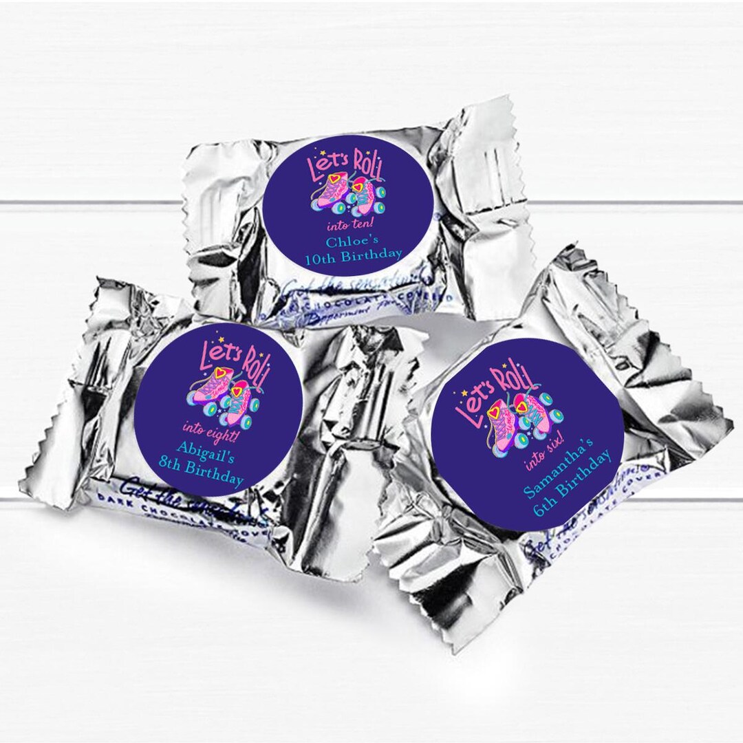 Personalized Roller Skate Birthday York Peppermint Patty Favors - Set ...