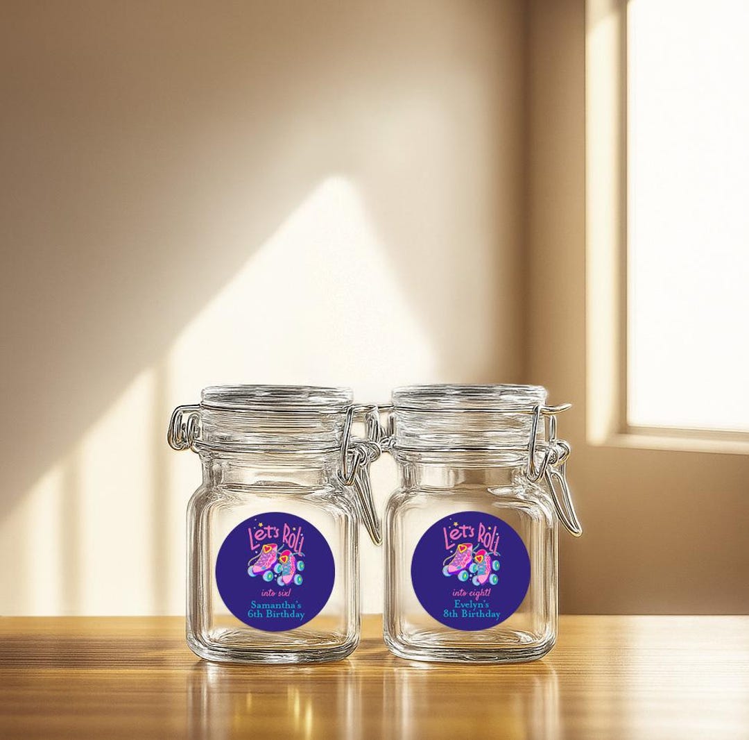 Personalized Kids Birthday Favor Jars: 12 Piece Glass Candy Jars With ...