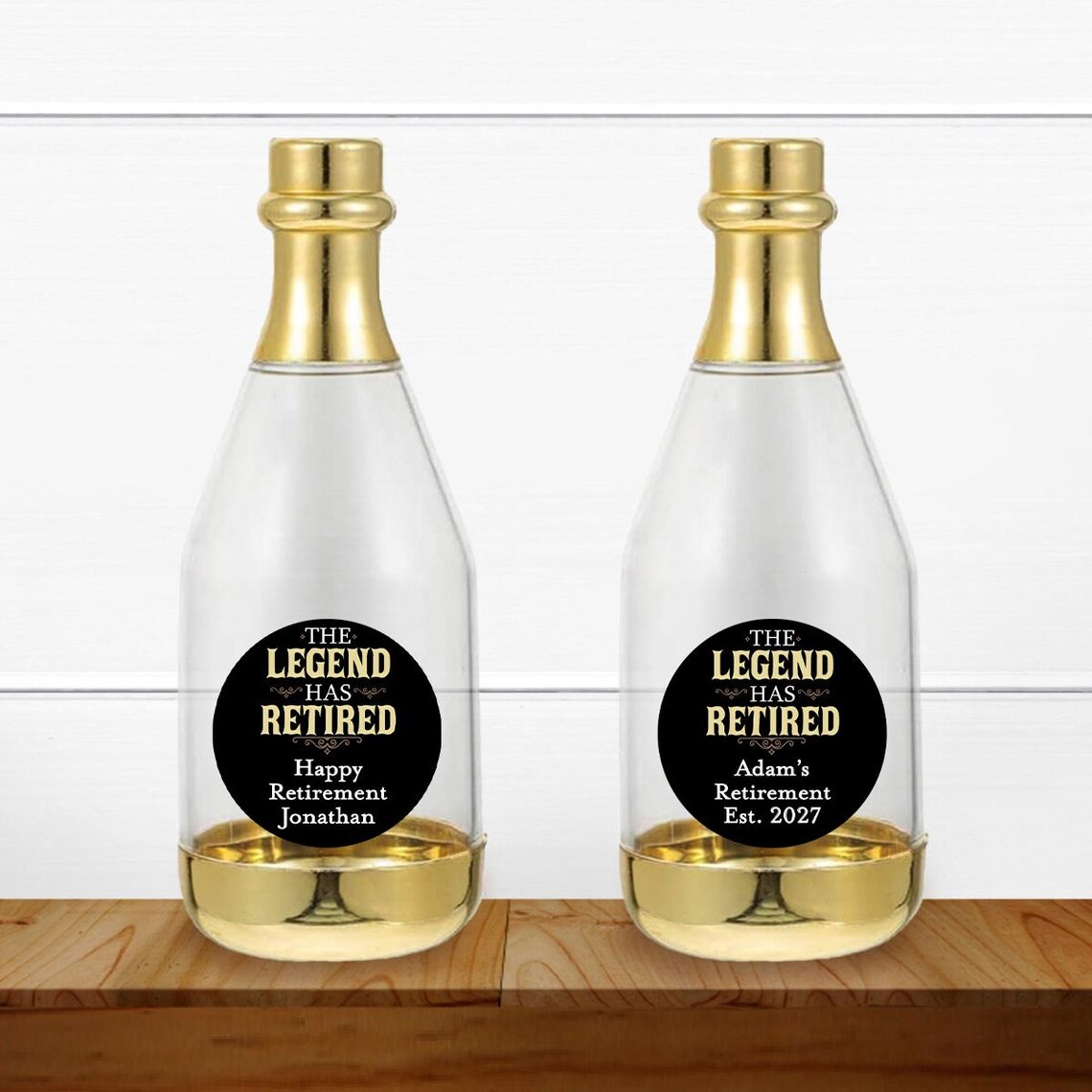 Personalized Retirement Champagne Bottle Favors: Legend Has Retired ...