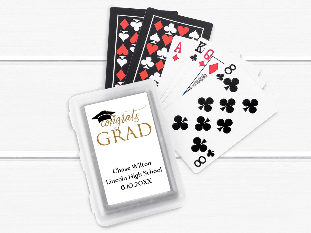 12 Pieces Congrats Grad Personalized Playing Cards, Graduation Playing ...