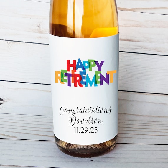 12 Pcs Happy Retirement Personalized Wine Labels - Etsy
