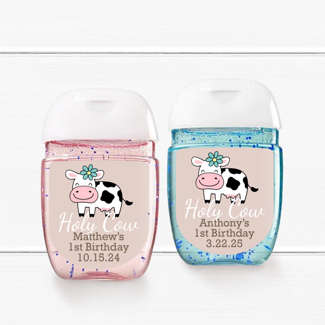 15 Pcs Holy Cow Birthday Personalized Sanitizer Stickers Favors - Holy ...