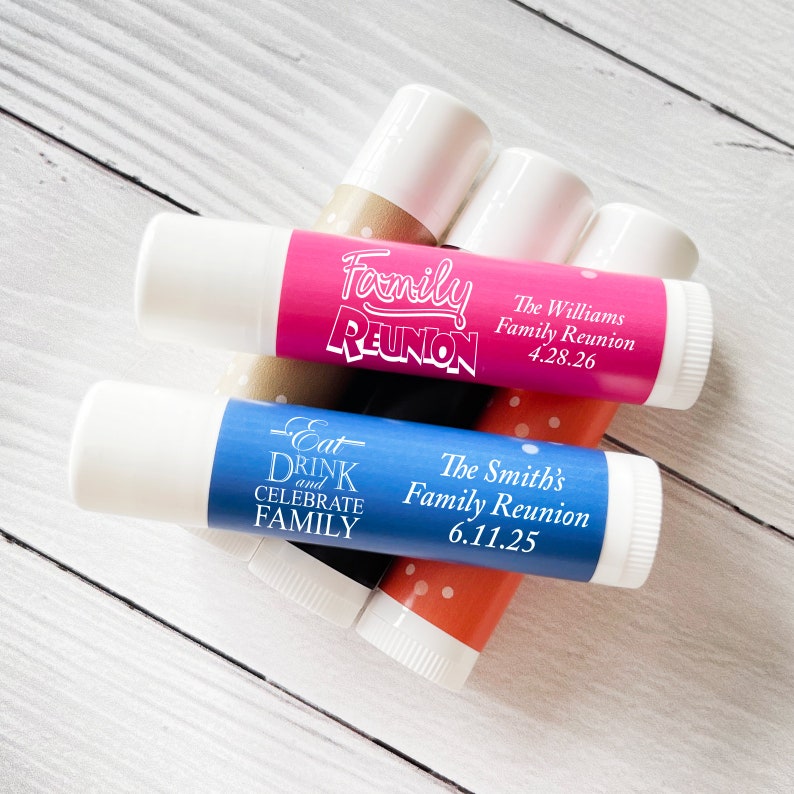 12 Pieces Family Reunion Personalized Tube Lip Balm Family - Etsy