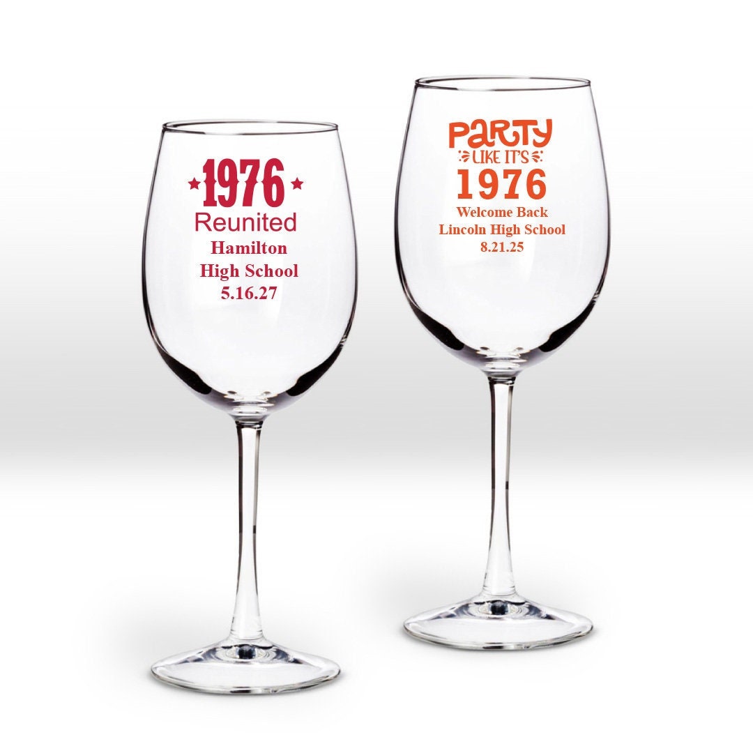 Class Reunion Favors 24 Pieces Personalized Wine Glass With Stem Favors ...