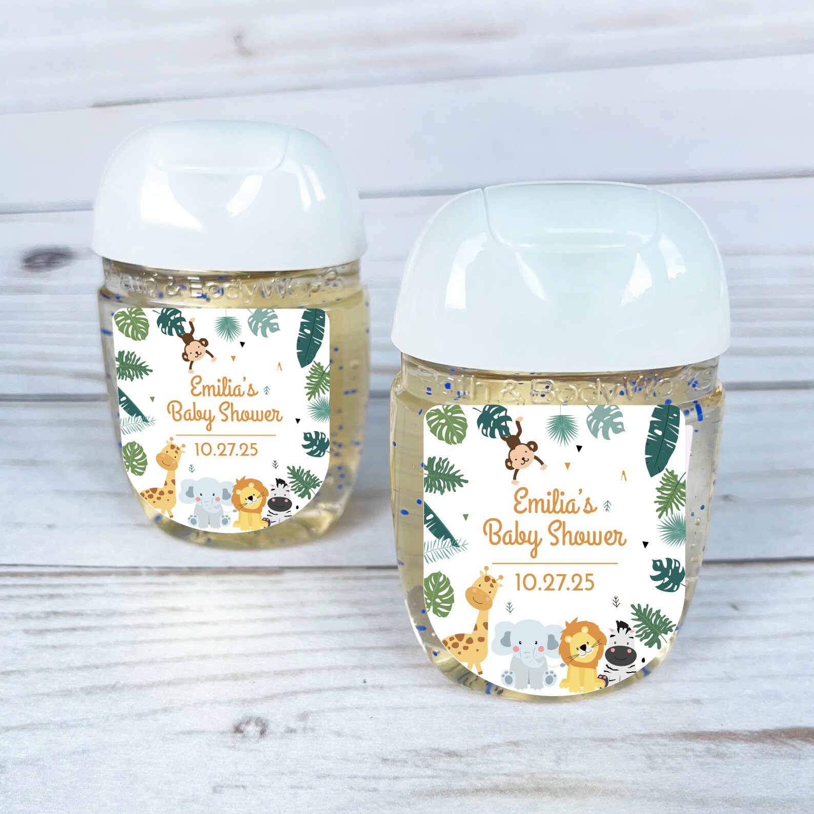 15 Pcs Safari Personalized Sanitizer Stickers Favors Baby - Etsy