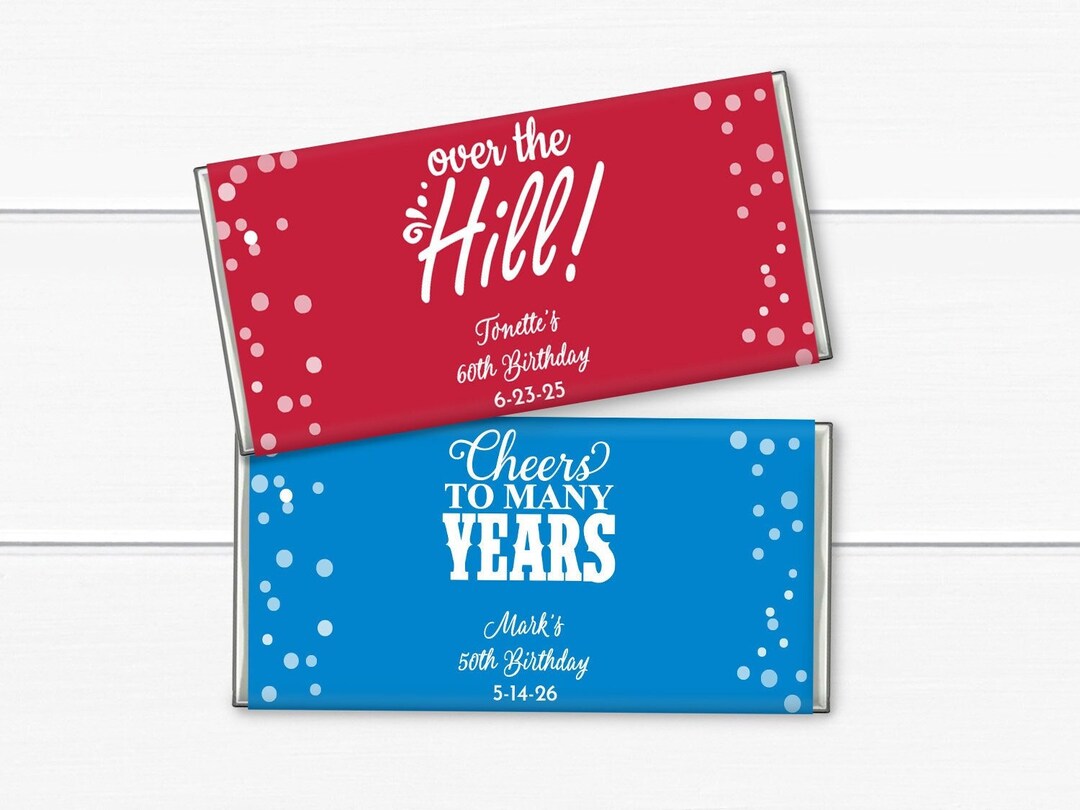 12 Pcs Adult Birthday Personalized Hershey's Chocolate Bar Favors ...