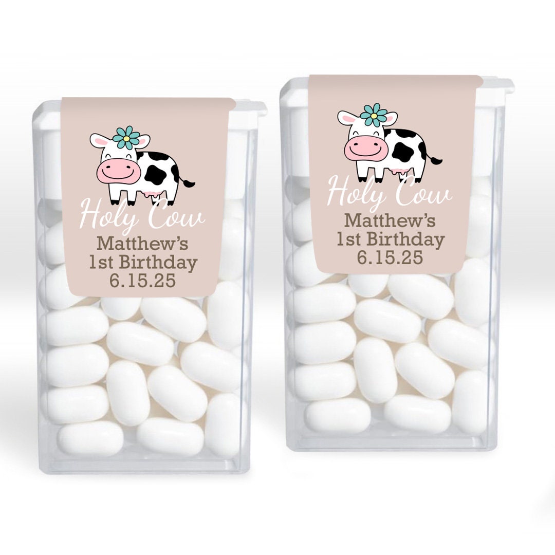 12 Pcs Holy Cow Birthday Personalized Tic Tac Favors - Holy Cow ...