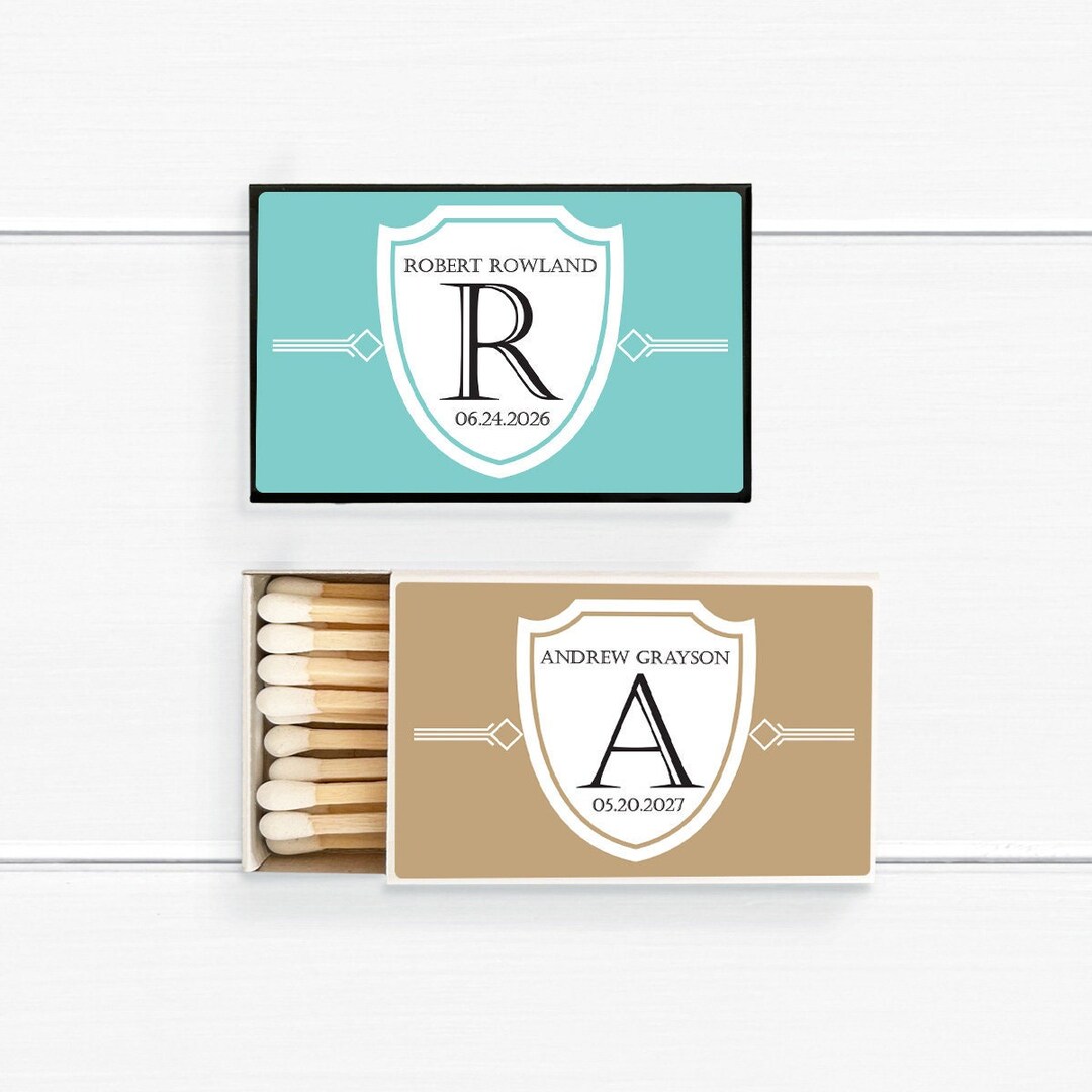 BULK Matches Set of 50, Monogram Personalized Matches, Matchboxes ...