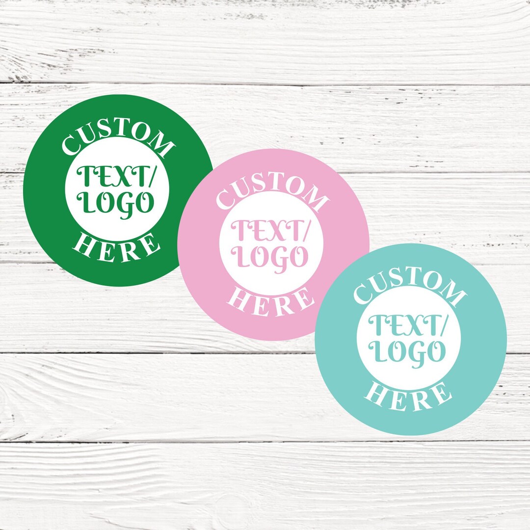 Logo Labels, 24 Pcs Text/logo Personalized Stickers Labels - Text/logo ...