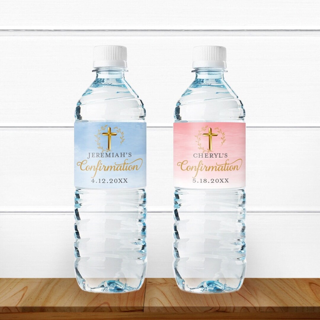 Confirmation Labels, 15 Pcs Confirmation Personalized Water Bottle ...