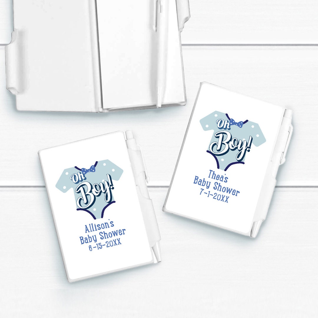 Set of 12 Oh Boy Baby Shower Personalized Notebook, Affordable Baby ...