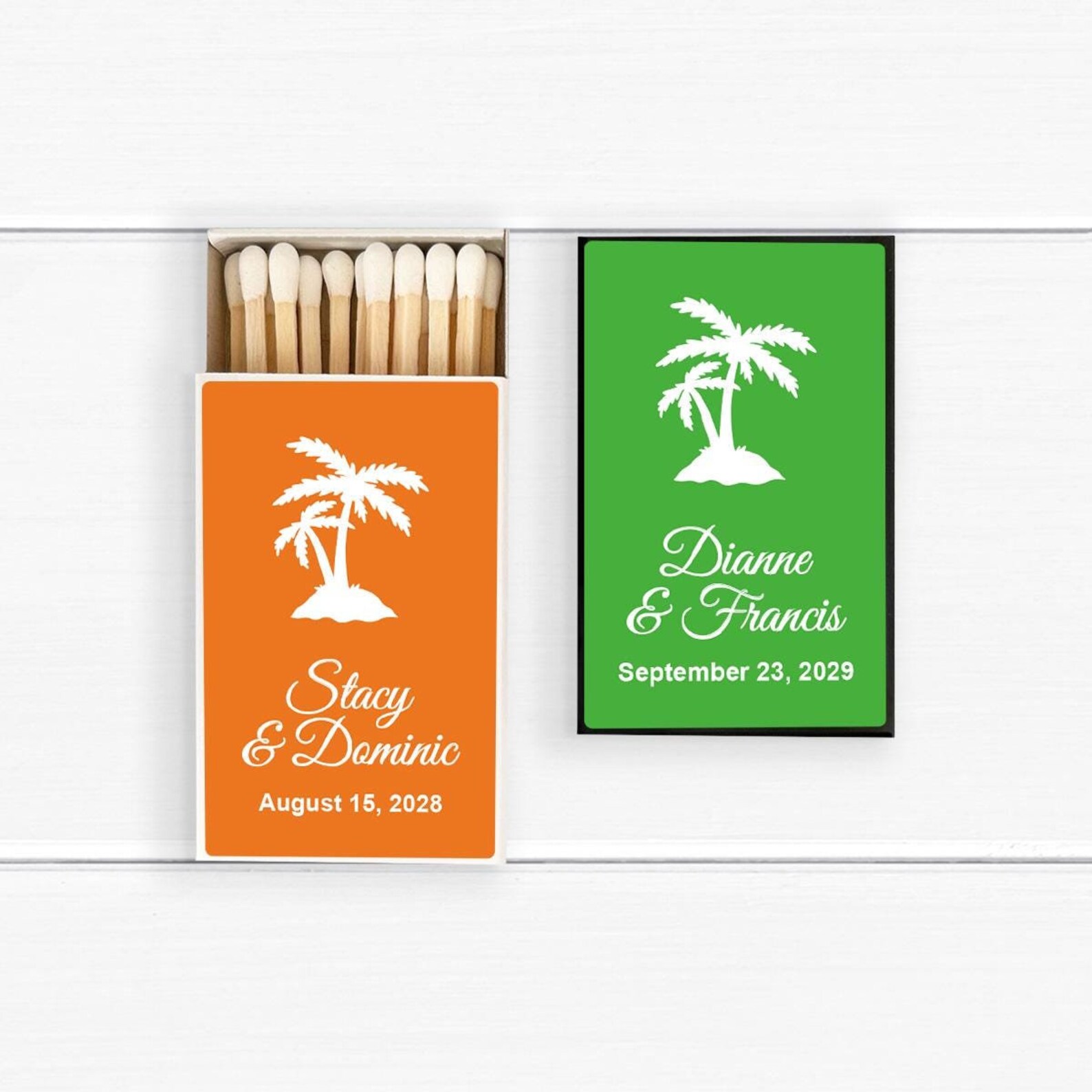 Beach Wedding Favors, Set of 50, Tropical Island Personalized Matches ...