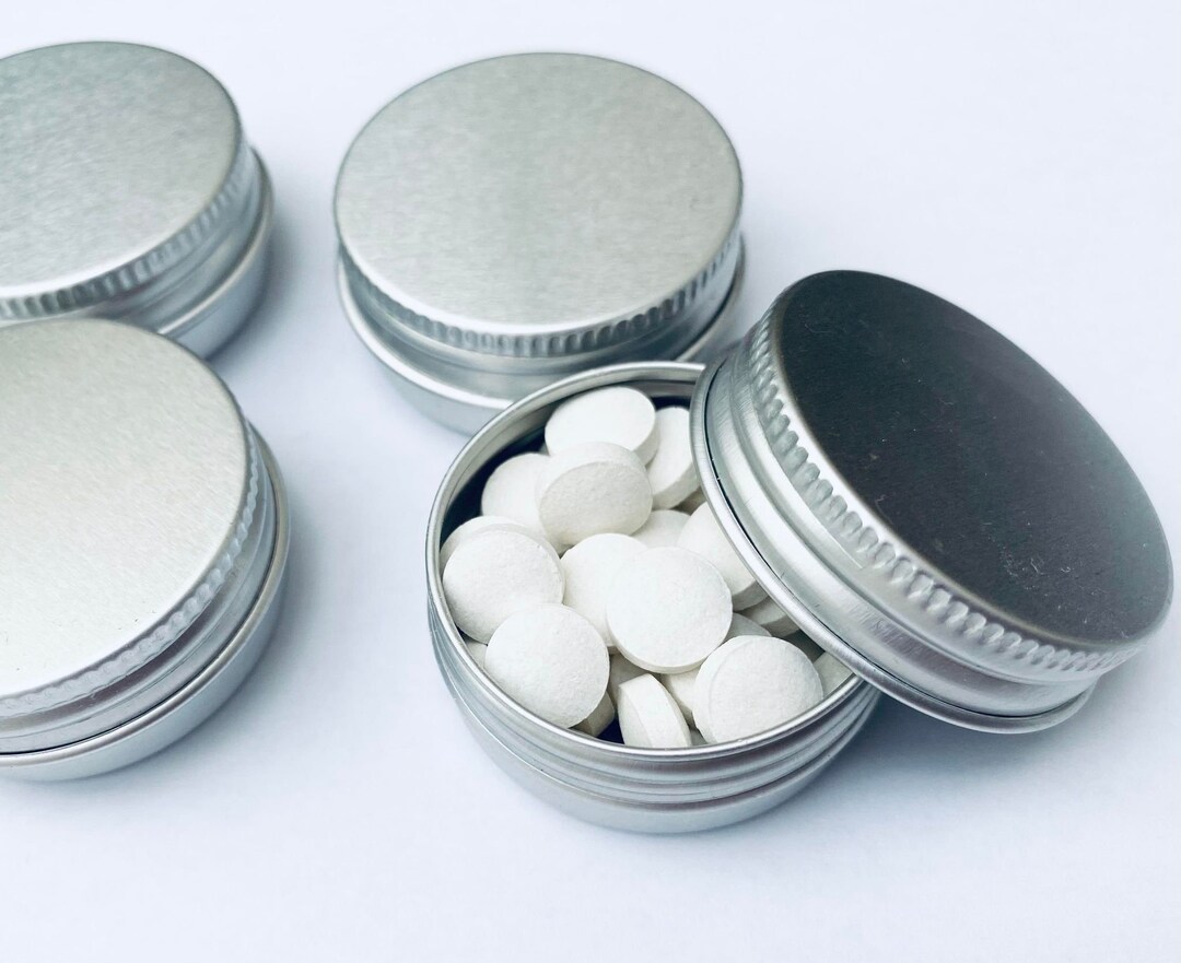 15mls Silver or Black Round Tin, Overnight Pill Case, Pill Tin, Screw ...