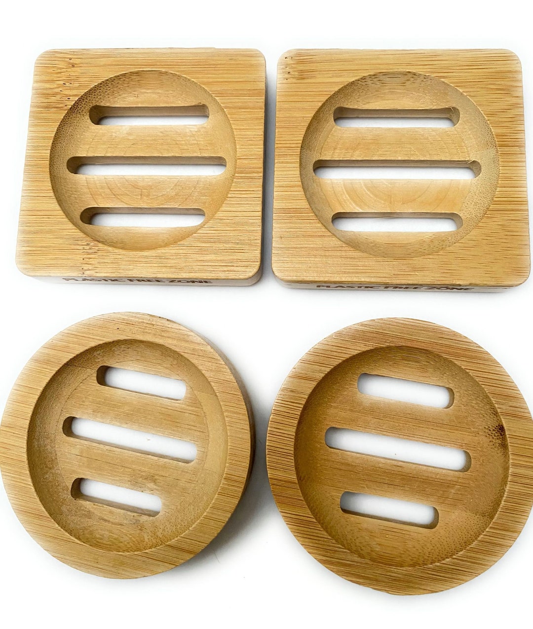 Bamboo Soap Dish, Round Soap Bar Tray, Square Bamboo Dish, Shampoo Bar ...