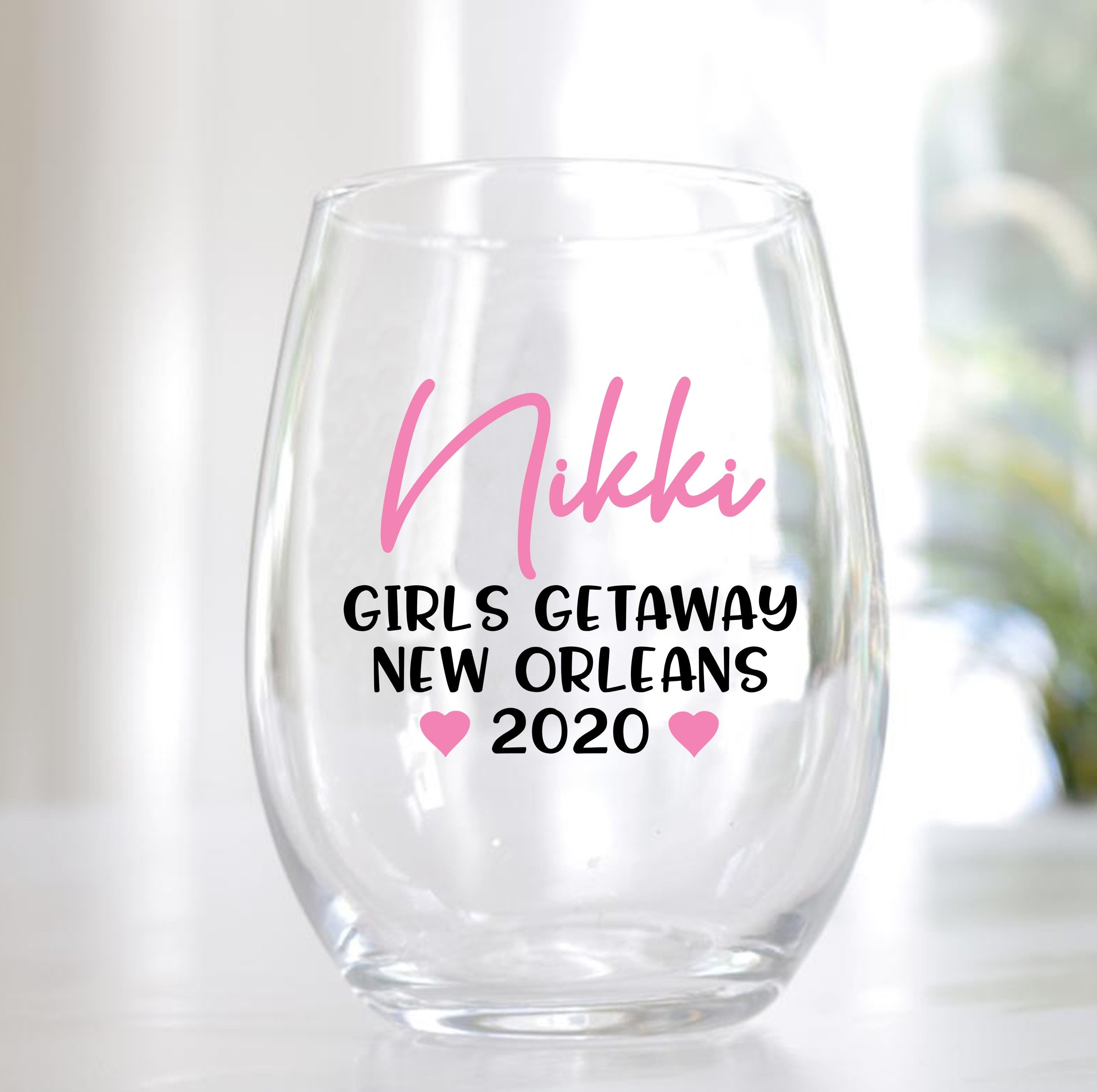 Custom Wine Glass Girls Getaway Girls Weekend Girls Trip Etsy