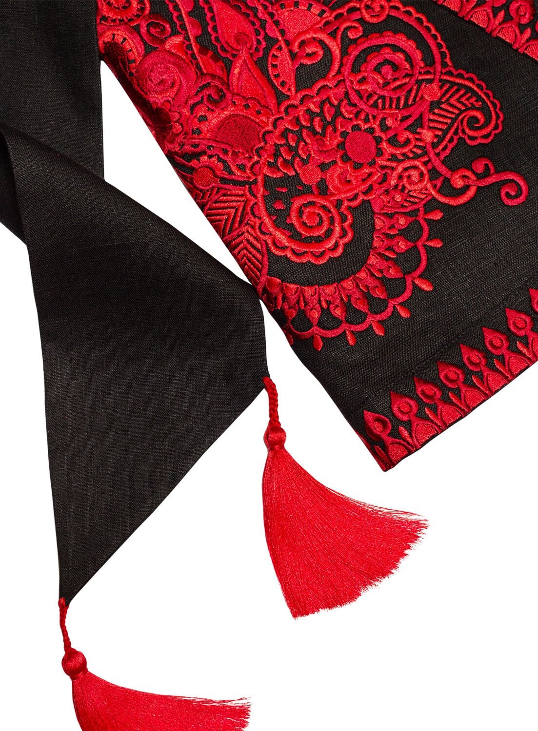 Black Linen Ethnic Embroidered Bohemian Loose Maxi Dress - Etsy