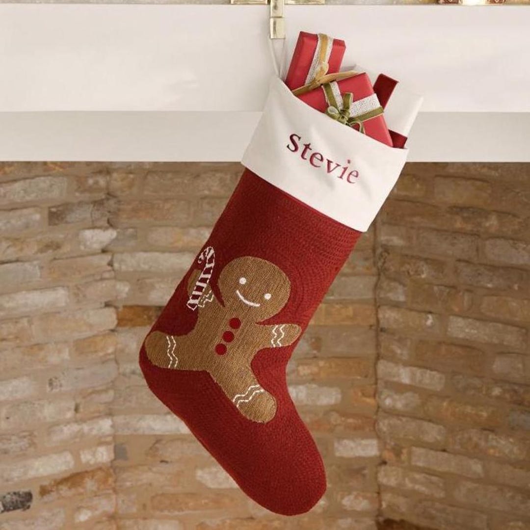 Personalized Gingerbread Christmas Stockings With Name, Holiday Family Christmas Gifts, Ginger ...