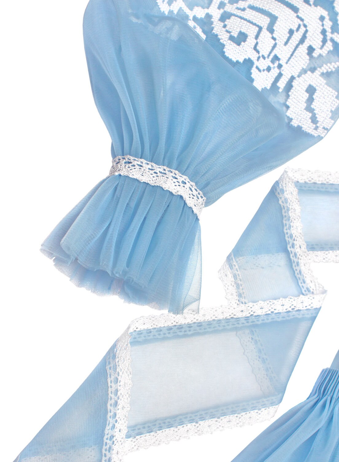 Light Blue Luxury Tulle Ethnic Dress Embroidered Bohemian | Etsy