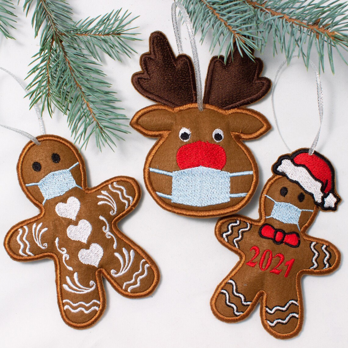 Sewing & Needlecraft Felt Gingerbread Man Ornament with Coronavirus ...