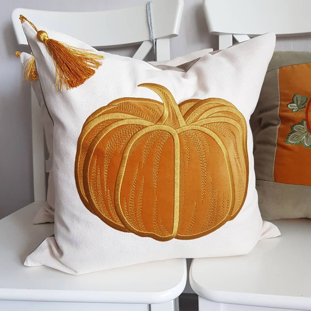 Fall Embroidered Pillow Cover Pumpkin Pillow Cover Fall Decor Pumpkin ...