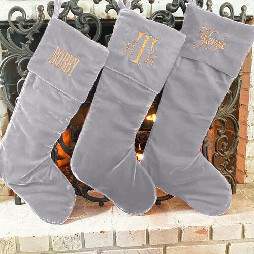 Christmas Traditional Red Personalized Velvet Stockings - Etsy
