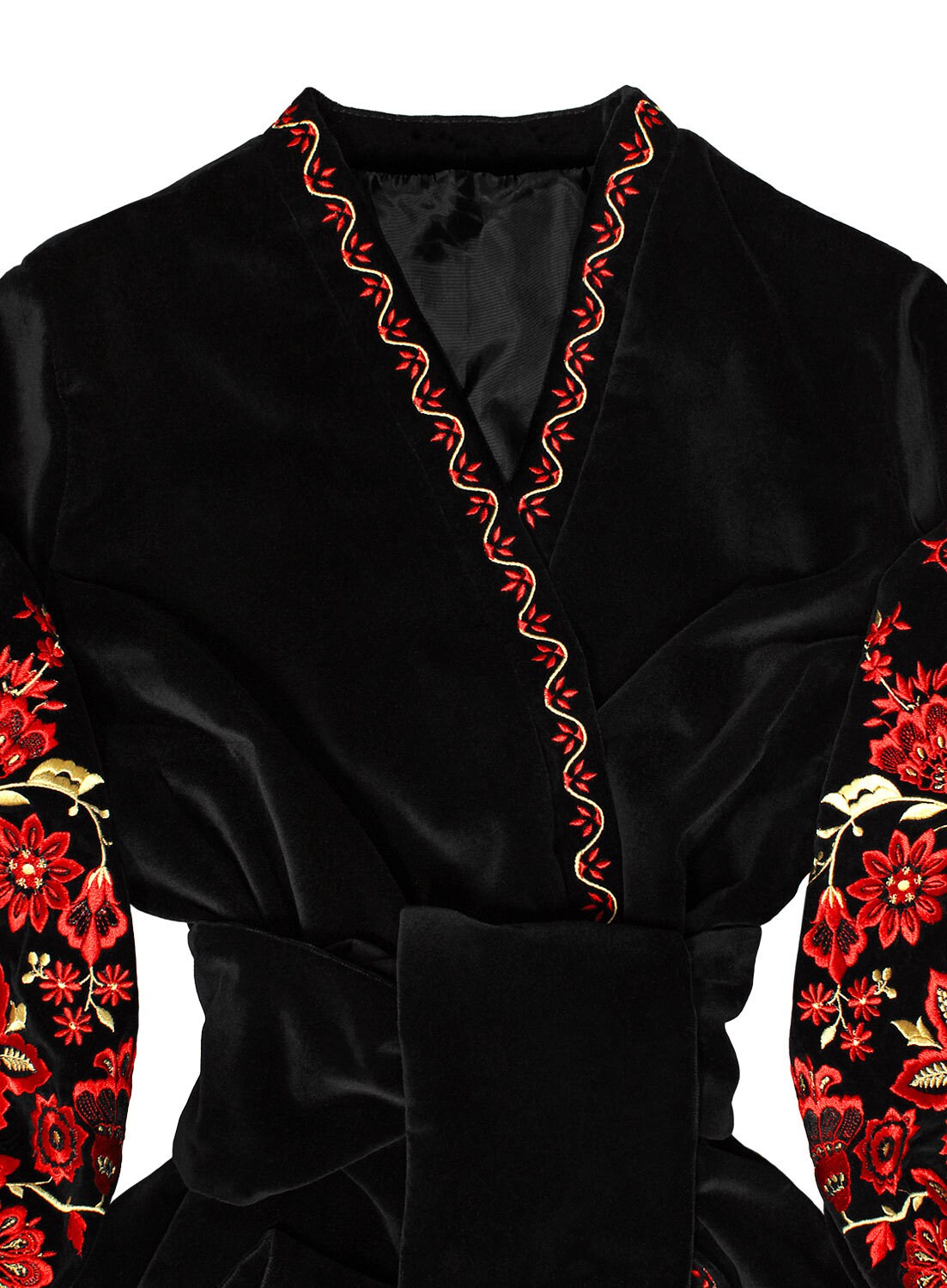 Embroidered Velvet Ethnic Black Dress Folk Short Ukrainian | Etsy