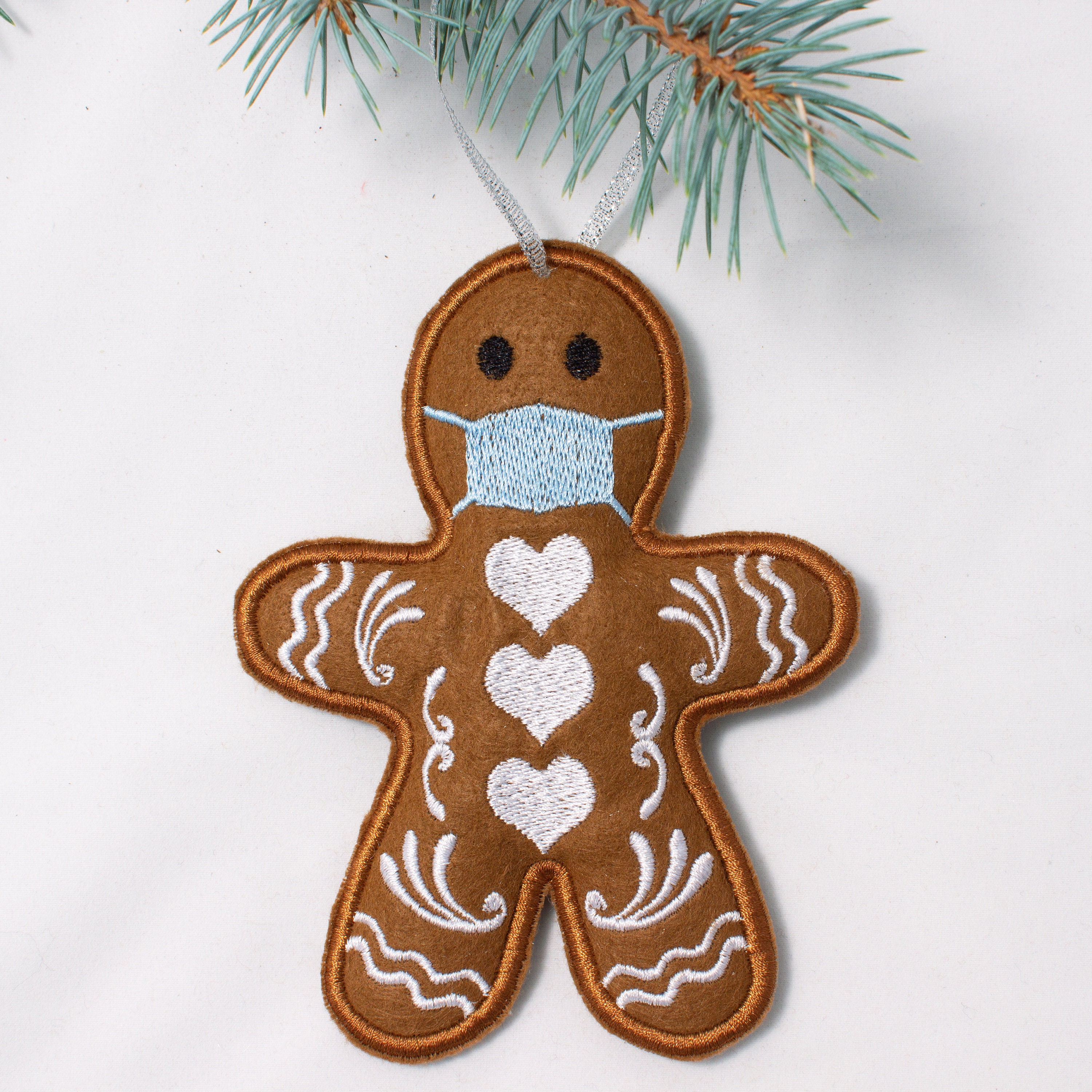 Sewing & Needlecraft Felt Gingerbread Man Ornament with Coronavirus ...