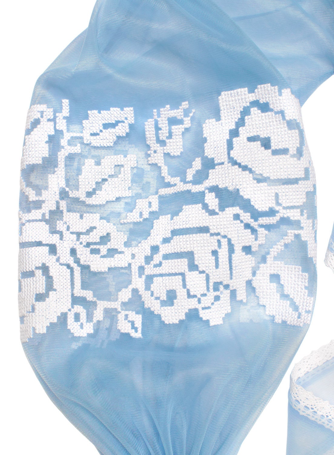 Light Blue Luxury Tulle Ethnic Dress Embroidered Bohemian | Etsy