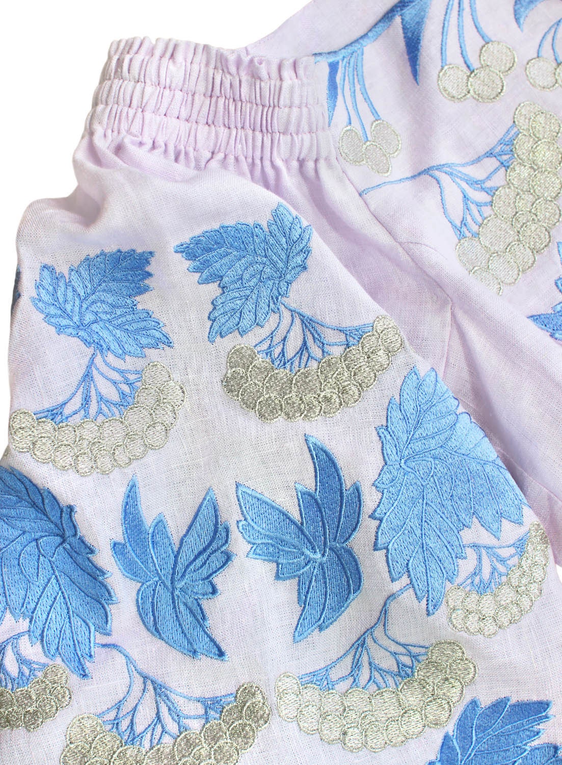 Lilac Emboidered Dress With Floral Pattern 100% Natural | Etsy