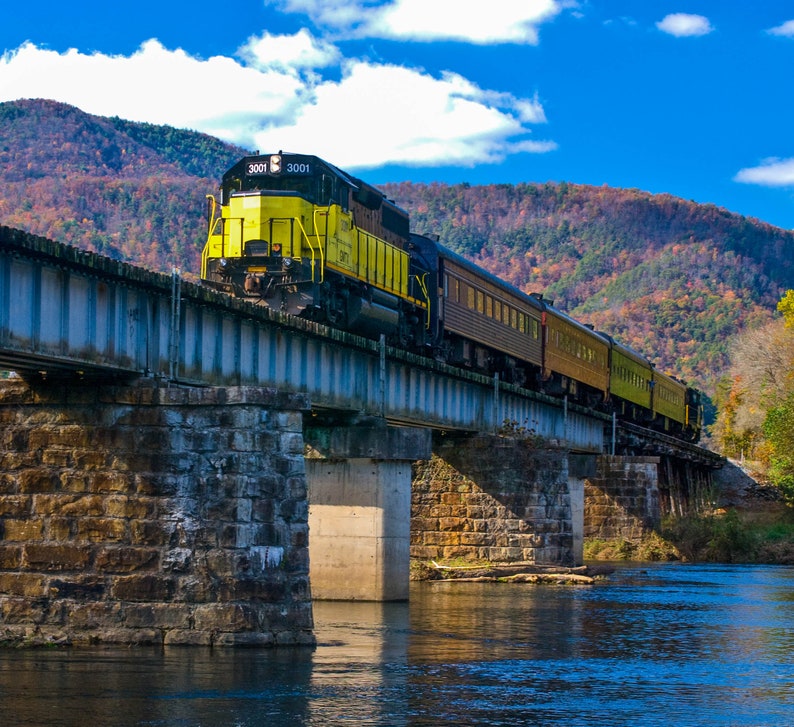 Photograph of a Train Crossing the Hiwassee River. - Etsy