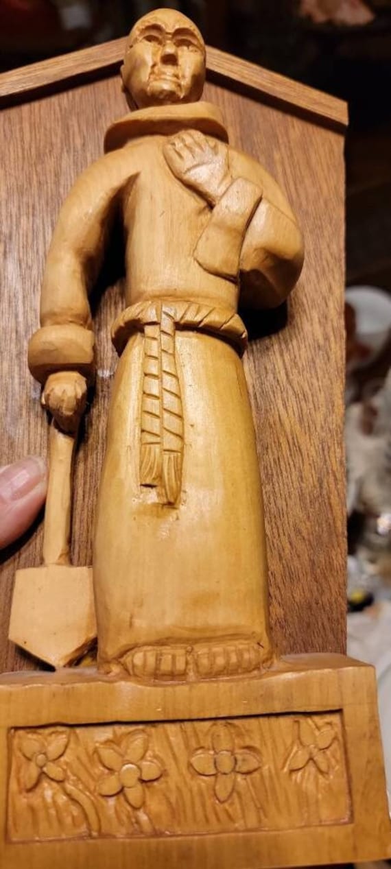 Vintage Hand Carved Monk | Etsy