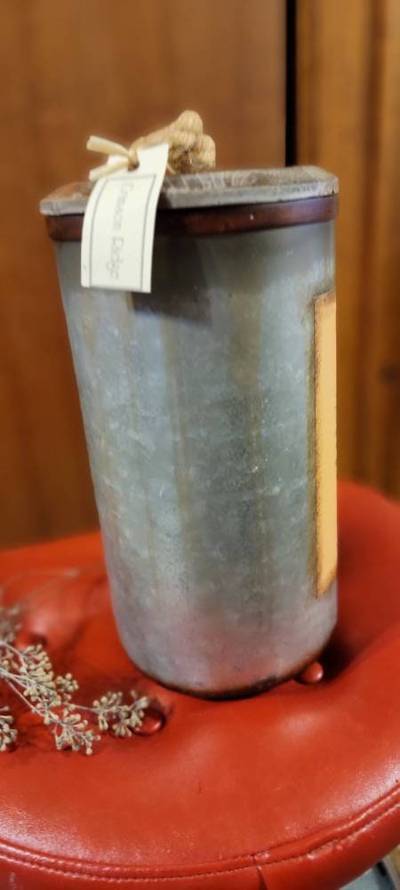Hammered Tin Cannister With Wood Lid Statue.of Liberty on - Etsy