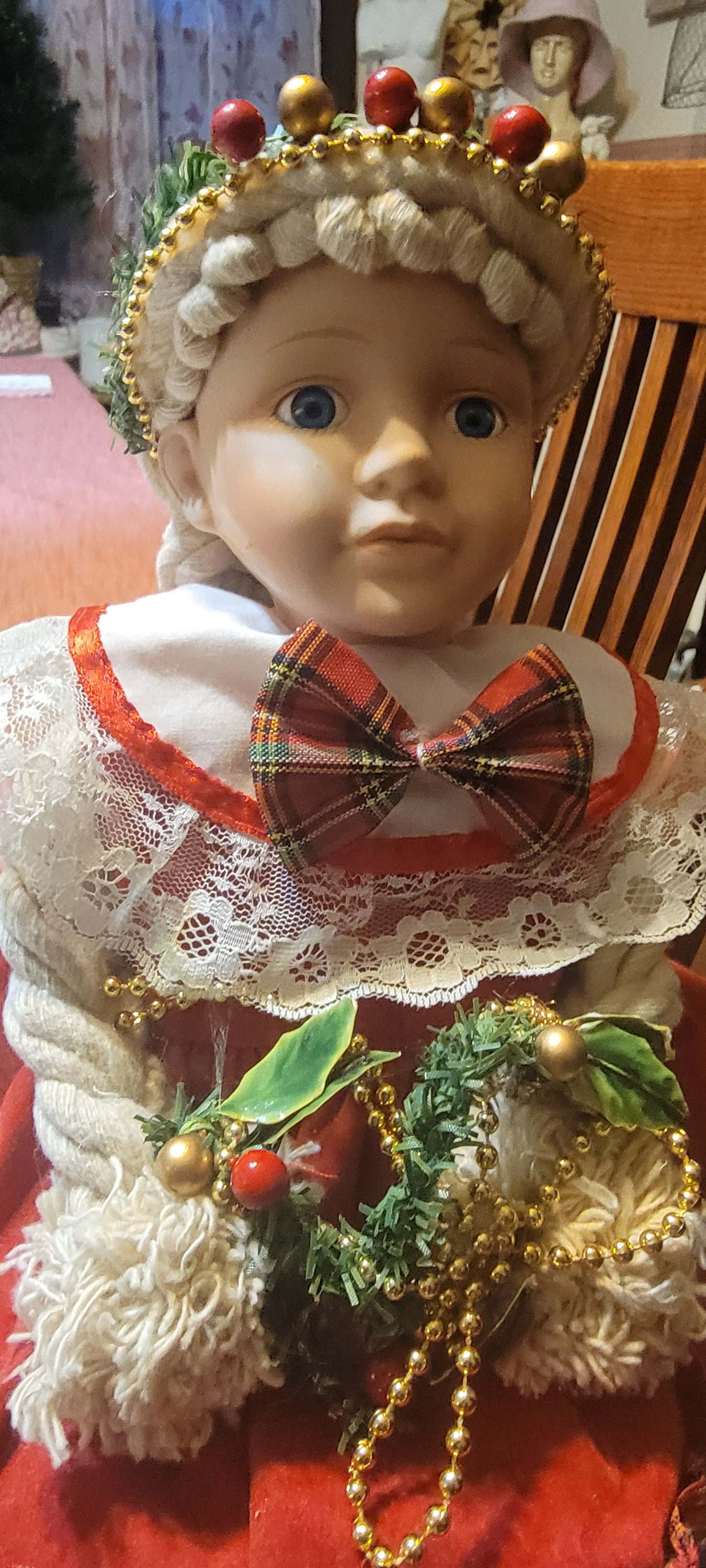 Vintage Christmas Rope Doll Mrs. Santa Claus Very Unique Has A Hard ...