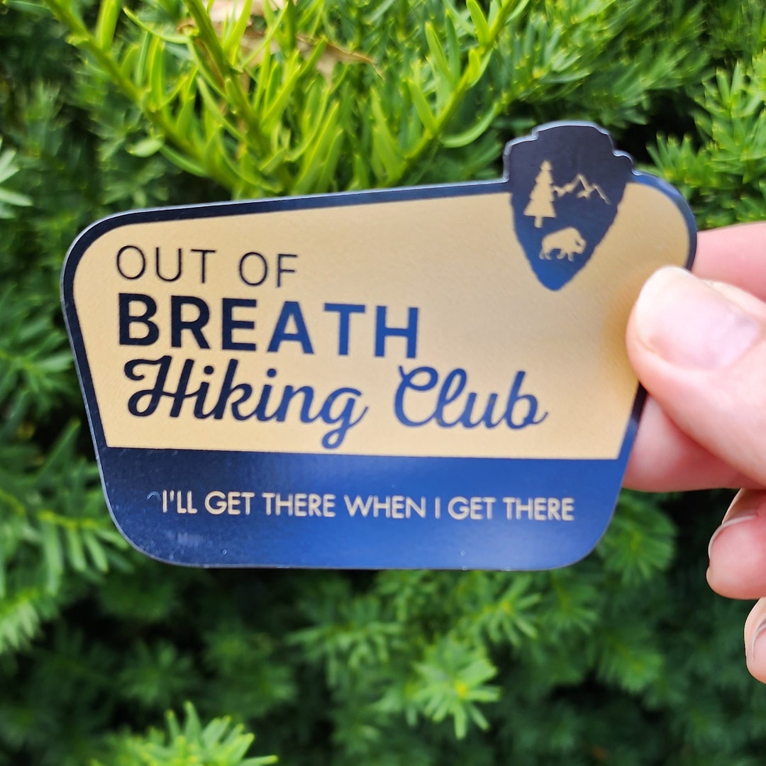 Out of Breath Hiking Club Sign Waterproof Magnet - Etsy