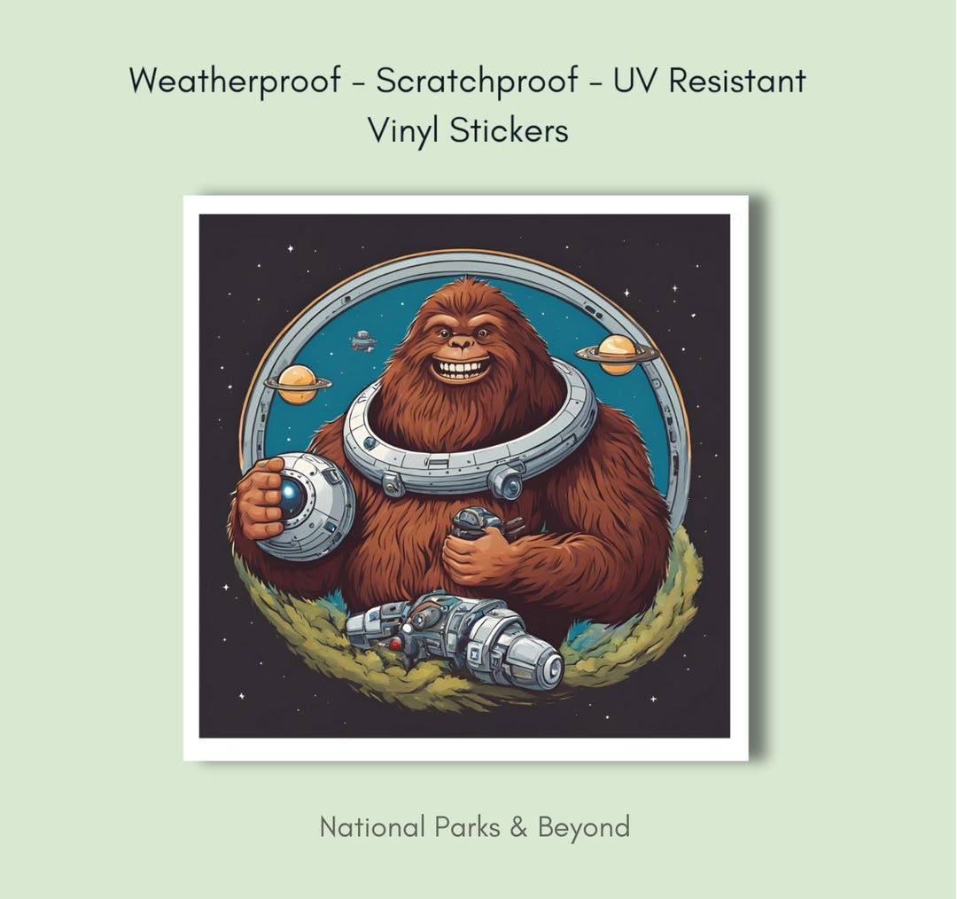 Space Alien Bigfoot or Sasquatch Vinyl 3" Sticker - Etsy