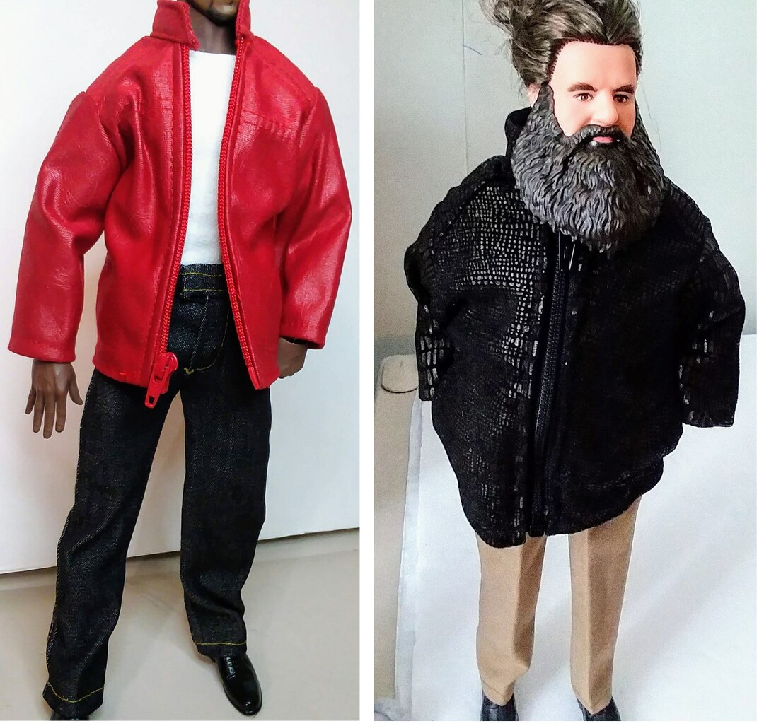 Male Fashion Doll Bomber Style Zippered Pleather Jackets. Available in ...