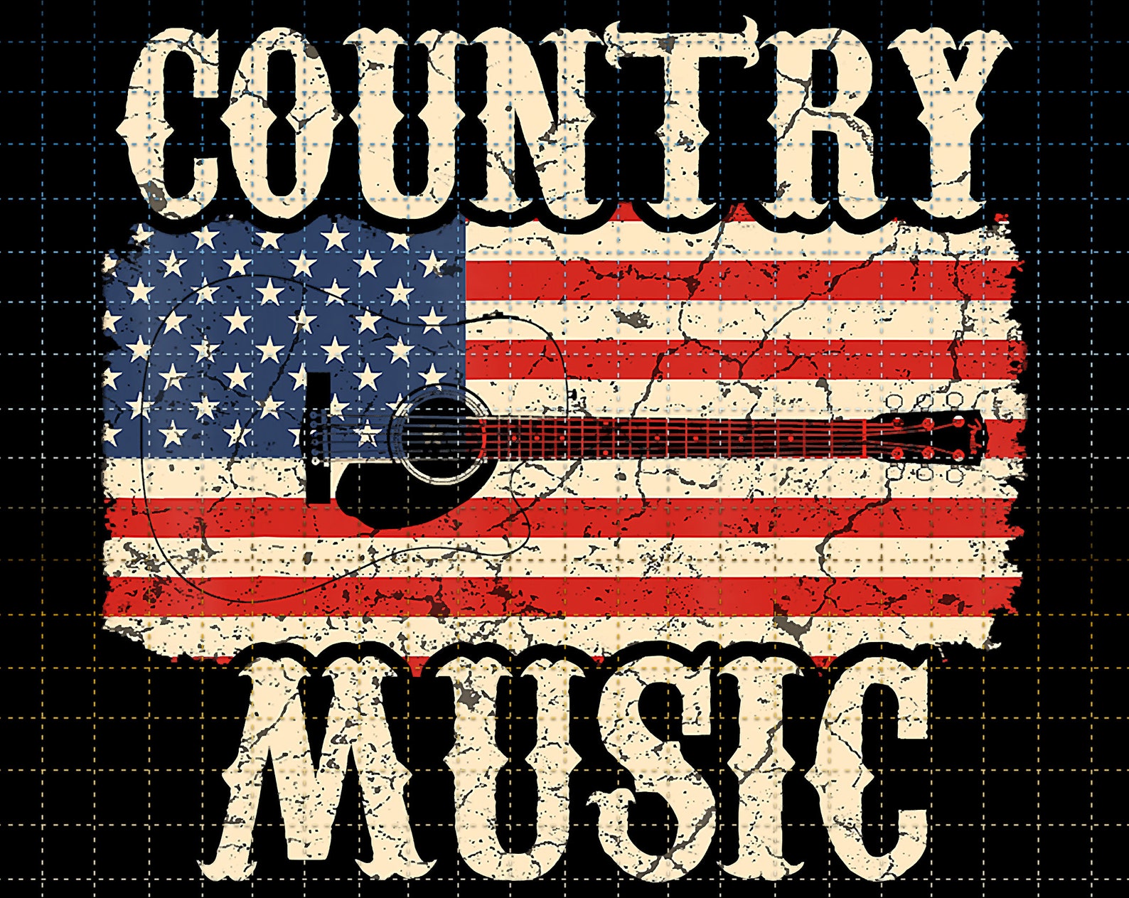 Country Music PNG Printable Country Music Flag Png Guitar | Etsy