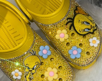 Dazzling Bling Crocs, Custom Sparkly Shoes, Handmade Rhinestones Crocs ...