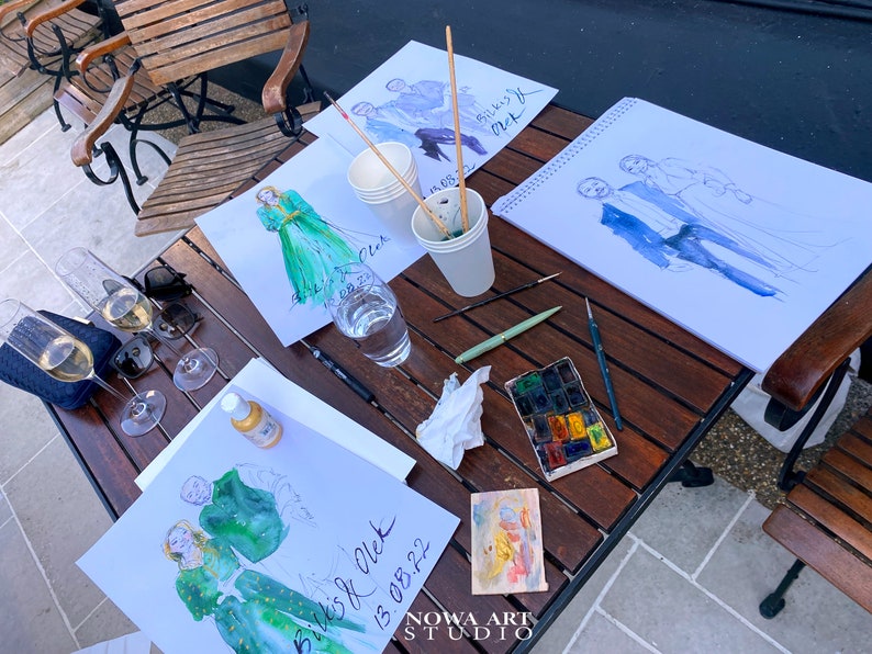 LIVE WEDDING SKETCHING, Live Wedding Painter, Custom Watercolour ...