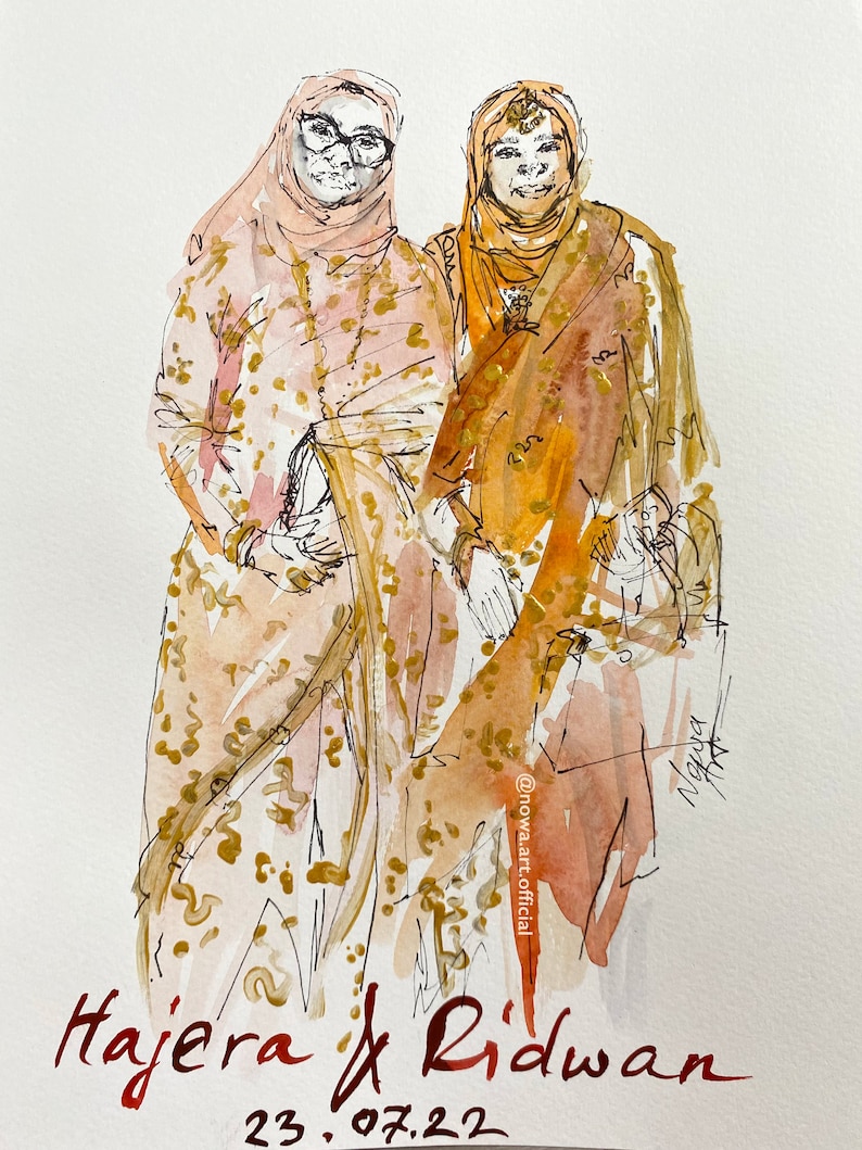 LIVE WEDDING SKETCHING, Live Wedding Painter, Custom Watercolour ...