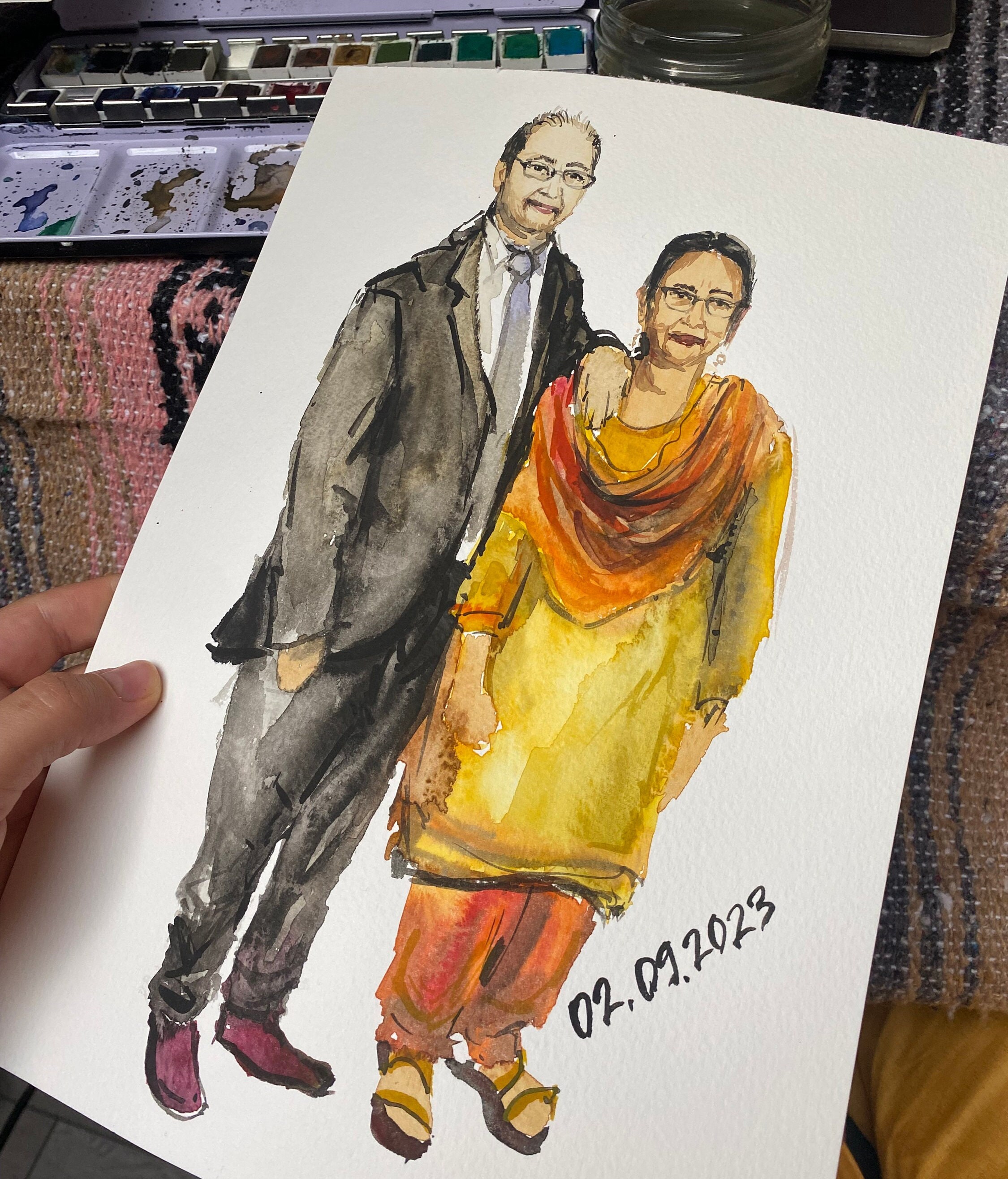 Live Wedding Sketching, Custom Watercolour Illustration, Live Artist ...