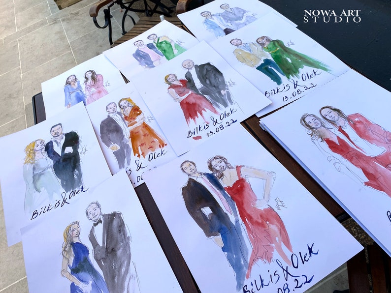 LIVE WEDDING SKETCHING, Live Wedding Painter, Custom Watercolour ...
