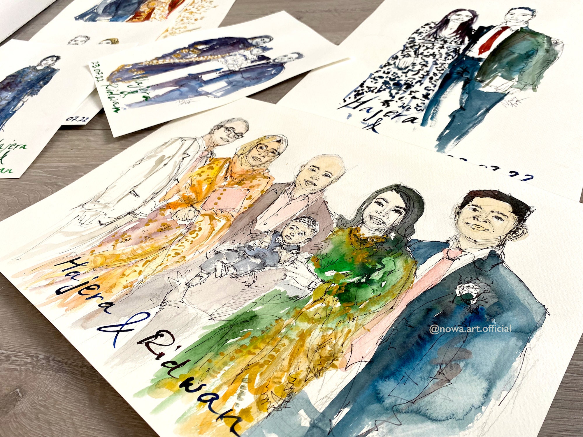 Live Wedding Sketching, Custom Watercolour Illustration, Live Artist ...