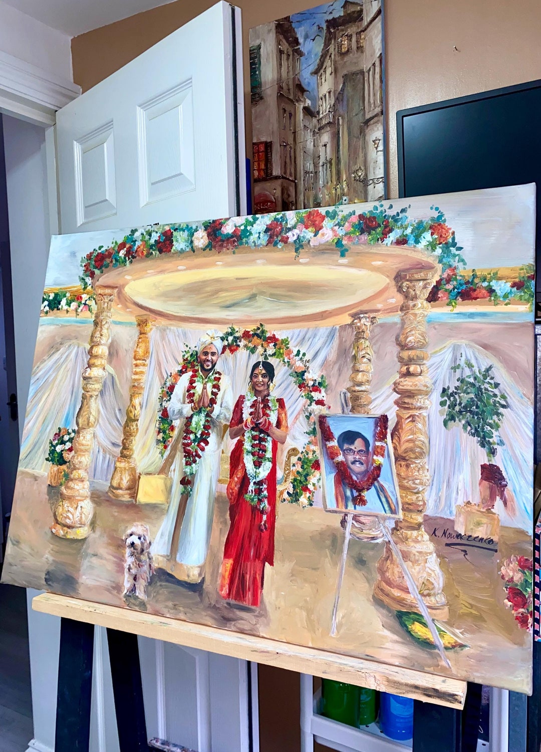 LIVE WEDDING ILLUSTRATION, Live Wedding Painter, Custom Oil Acrylic ...